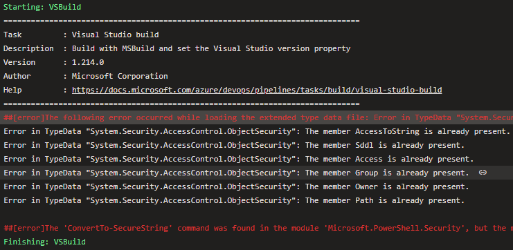 Vsbuild Task Fails On Self Hosted Azure Pipelines Agent