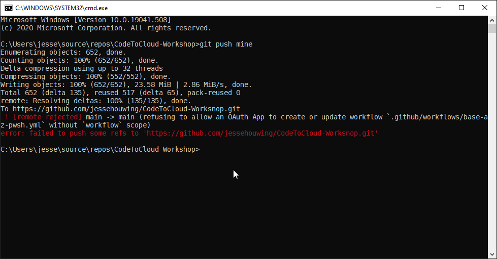 Cant Push To Github Refusing To Allow An Oauth App To Create Or Update Workflow Without